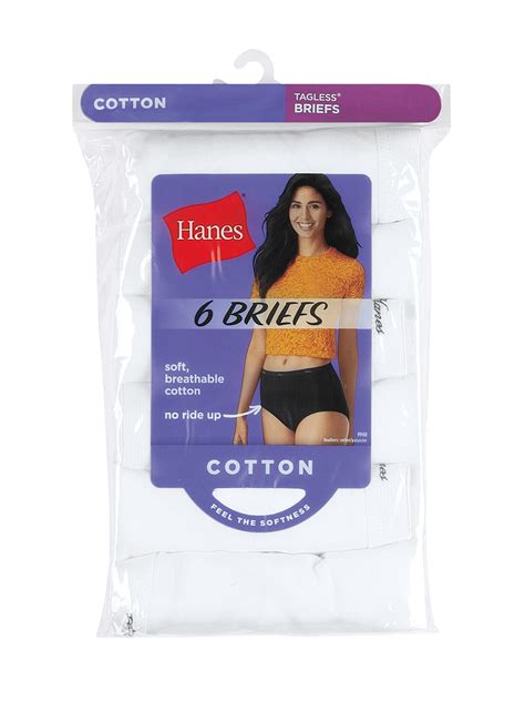 Hanes Womens Cool Comfort Cotton Brief Underwear 6 Pack