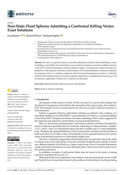 Pdf Non Static Fluid Spheres Admitting A Conformal Killing Vector Exact Solutions