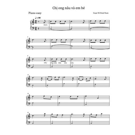 Chị Ong Nâu và Em Bé Piano Sheet