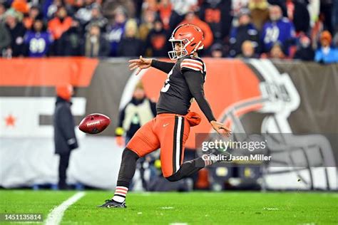 Punter Corey Bojorquez Of The Cleveland Browns Punts During The News