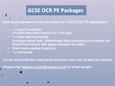 Ocr Gcse Pe 9 1 2016 Unit 2 2 Applying The Principles Of Training