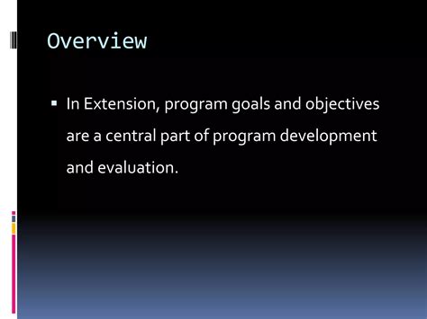 Agricultural Extension Program Goals And Objectives Ppt