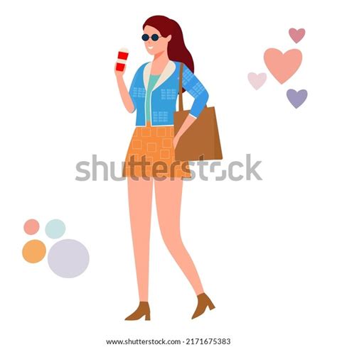 Cartoon Picture Girl Her Lunch Bag Over 1 Royalty Free Licensable