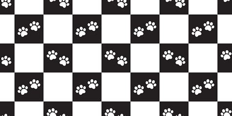 개 발 원활한 패턴 벡터 발자국 프랑스 불독 체크 스카프 절연 반복 벽지 타일 배경 그림 만화 강아지 뼈다귀에 대한 스톡 벡터 아트 및 기타 이미지 Istock