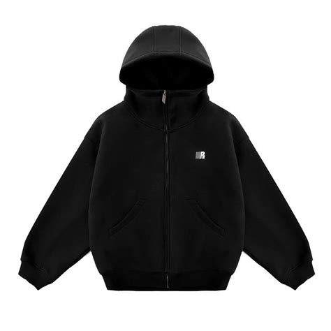 Fdr Big Hood Eases Social Anxiety Hoodie High Neck Oversized Unisex Embroidered Letter Detail