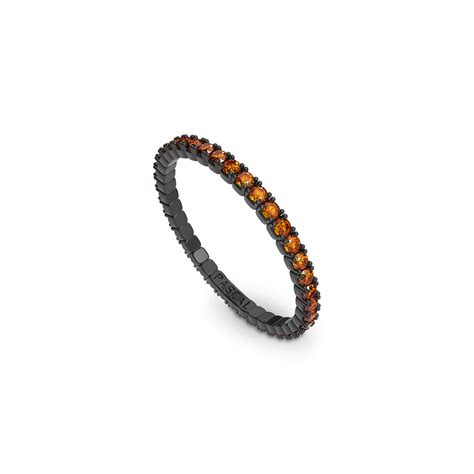 Pascal Classic Orange Gemstone Tennis Ring