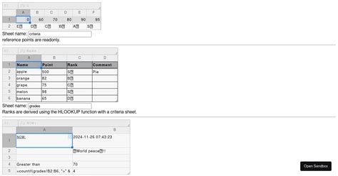 gridsheet with formula forked codesandbox