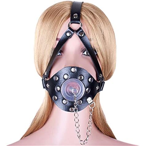 Y Shape Leather Bondage Head Harness With Detachable Gag Restraint