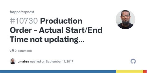 Production Order Actual Startend Time Not Updating Based On