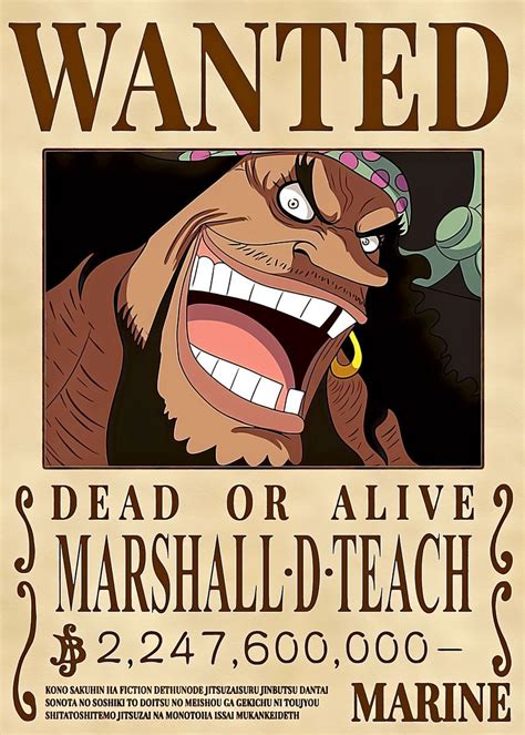 One Piece Poster By Dono Art Displate Blackbeard One Piece One