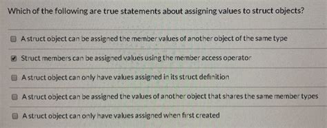 Solved Which Of The Following Are True Statements About Chegg