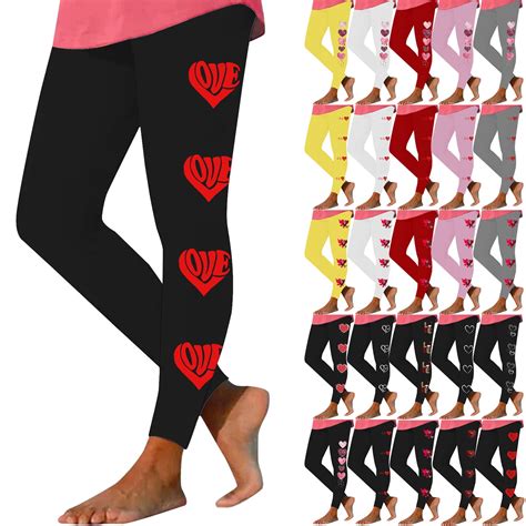 Qatainlav Womens Valentines Day Leggings 2025 Cute Gnomes Print Yoga