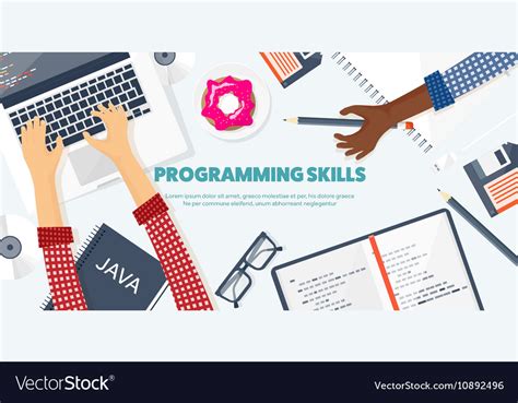Programmingcoding Flat Computing Background Vector Image