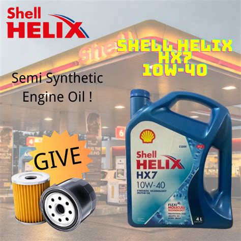 Shell HELIX HX7 10W 40 Semi Synthetic Engine Oil 4 LITER Free Oil