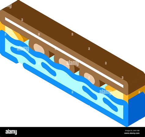 Floating Bridge Isometric Icon Vector Illustration Stock Vector Image