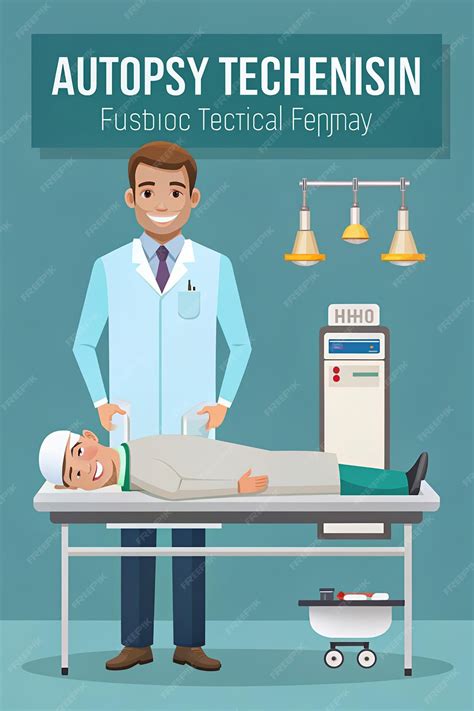 Flat Style Vector Autopsy Technician Character Illustration Premium
