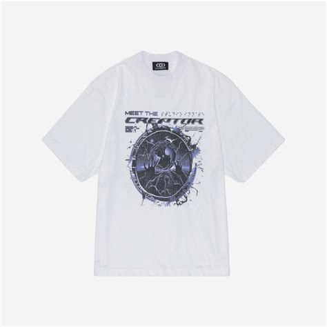 씨비전 바이 씨에스씨 크리에이터 디스트레스드 티셔츠 화이트 Civision By Csc Kream