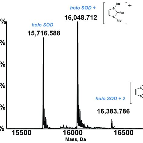 An Exemplary Esi Ms Spectrum Deconvoluted Mass Spectra Of Sod 10 −7 M