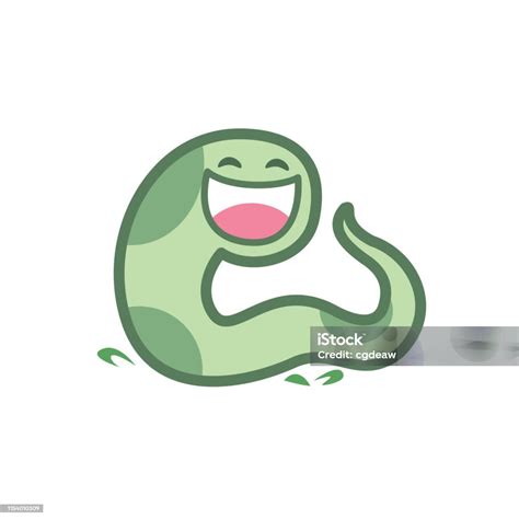 Orm Tecknad Figur Söt Isolerad På Vit Bakgrund Vackra Orm Serie Figurer