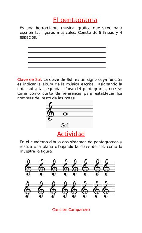 Guia Para Primero Ninguna El Pentagrama Es Una Herramienta Musical