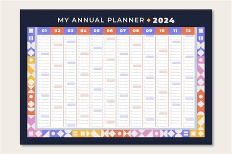 Modelo Plano Anual De Planeamento Para 2024 Vetor Grátis