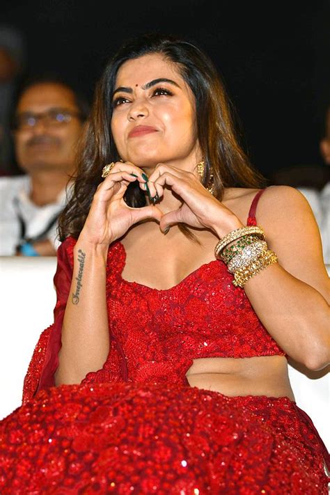 Rashmika Mandanna Hot Images Actress Rashmika Mandanna Looks Gracious In Red Dress