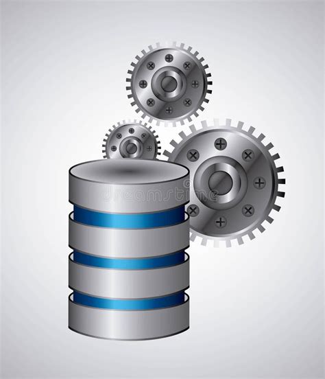 Web Hosting And Gears Icon Data Center Design Vector Graphic Stock