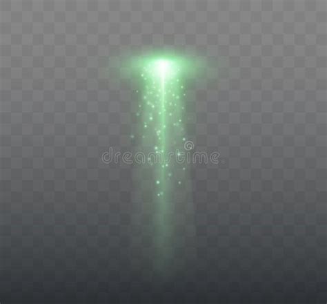 Haz De Luz Ufo Aislado Luz Verde Ilustración Del Vector Ilustración