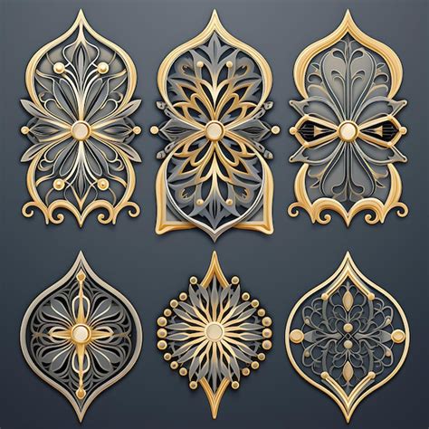 Premium Photo Set Of Gothic Shape Cathedral Like Decoration Flying