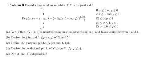 Solved Problem 3 ﻿consider Two Random Variables Xy ﻿with
