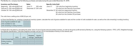 The Units Have A Selling Price Of 65 00 Per Unit Chegg Com