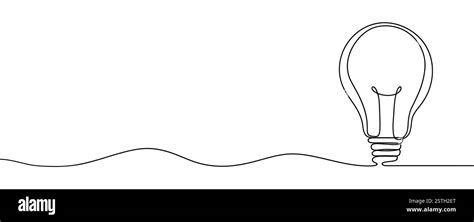 Single Continuous One Line Art Idea Light Bulb Creative Solution Teamwork Lamp Concept Minimal