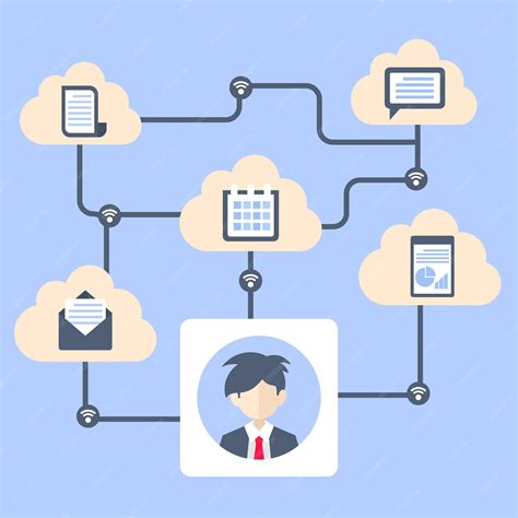 premium vector cloud data server synchronize user protection flat