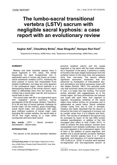 Pdf The Lumbo Sacral Transitional Vertebra Lstv Sacrum With