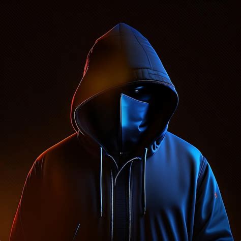 Premium Ai Image Hacker In The Hood Silhouette In The Dark