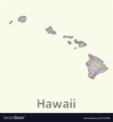 Free Hawaii Line Art Map Vector Image Nohatcc