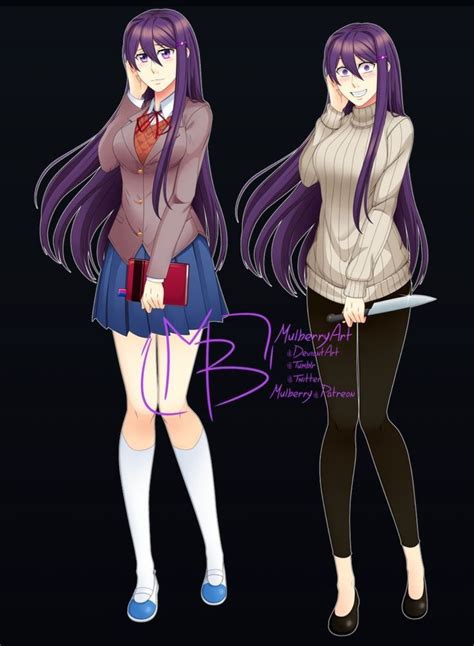 Doki Doki Literature Club Yuri Yuri Ddlc Outfit Yuri Ddlc Sprites