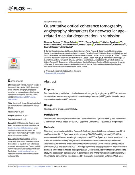 Pdf Quantitative Optical Coherence Tomography Angiography Biomarkers For Neovascular Age