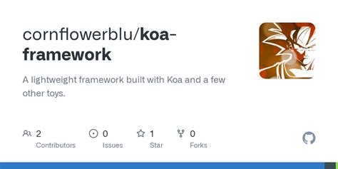 Github Cornflowerblu Koa Framework A Lightweight Framework Built With Koa And A Few Other Toys