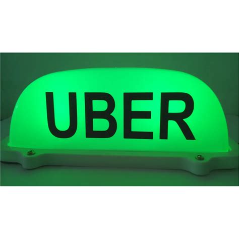 Green Uber Taxi Top Lightled Roof Ubersign 12v With Magnetic Base In