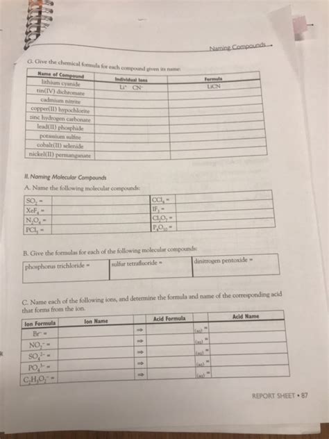Solved Each Pair Of Ions To Get The Formula Of The Compound Chegg Com
