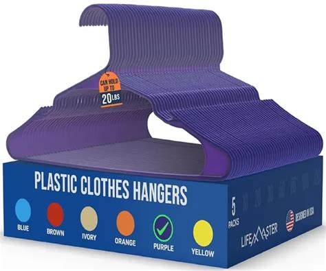 Lifemaster Plastic Clothes Hangers Heavy Duty Hanger Set For