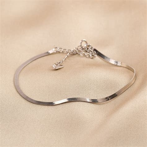 Bratari Argint 925 Herringbone Tip Lantisor Plat Culoare Argintie