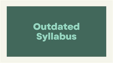 Outdated Syllabus