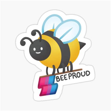 Bee Proud Sticker Bisexual Pride Sticker By Explodingcrayon Redbubble