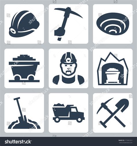 Vector Isolated Mining Icons Set 171991013 Shutterstock