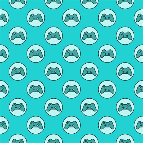 Circle With Gamepad Vector Device For Games Colored Seamless Pattern