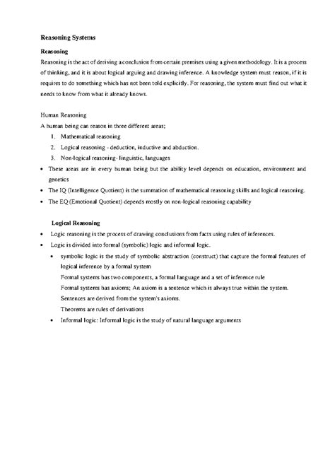 reasoning systems artificial intelligence reasoning systems