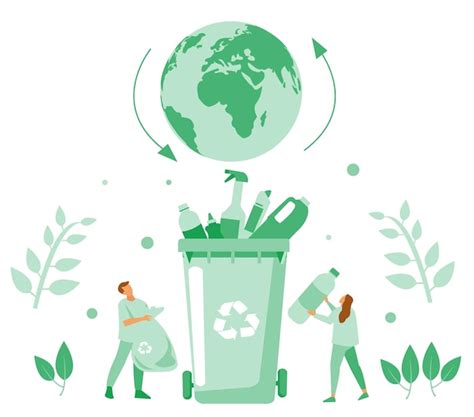 Reciclaje De Basura Flat Set Pro Vector Vector Premium
