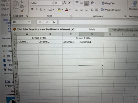 Is It Possible To Return 2 Columns Of Data To Share Same Heading Or Title How Rmssql